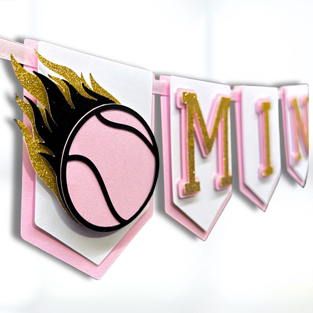 Pink Tennis Custom Name Banner – Personalized Sports Banner, Photo ...
