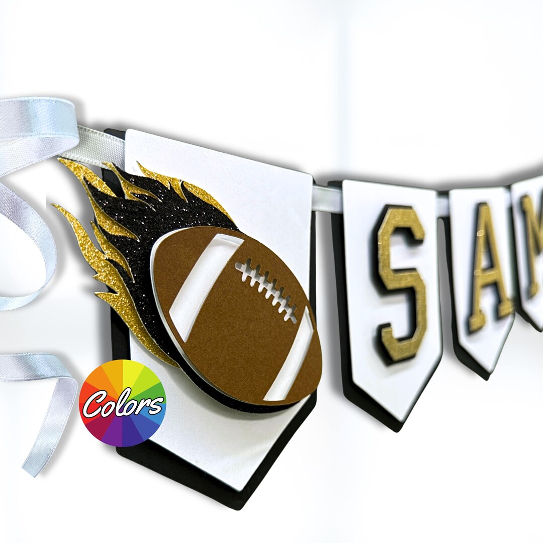 Football Custom Banner [black] - Football Party Decoration - Sports ...