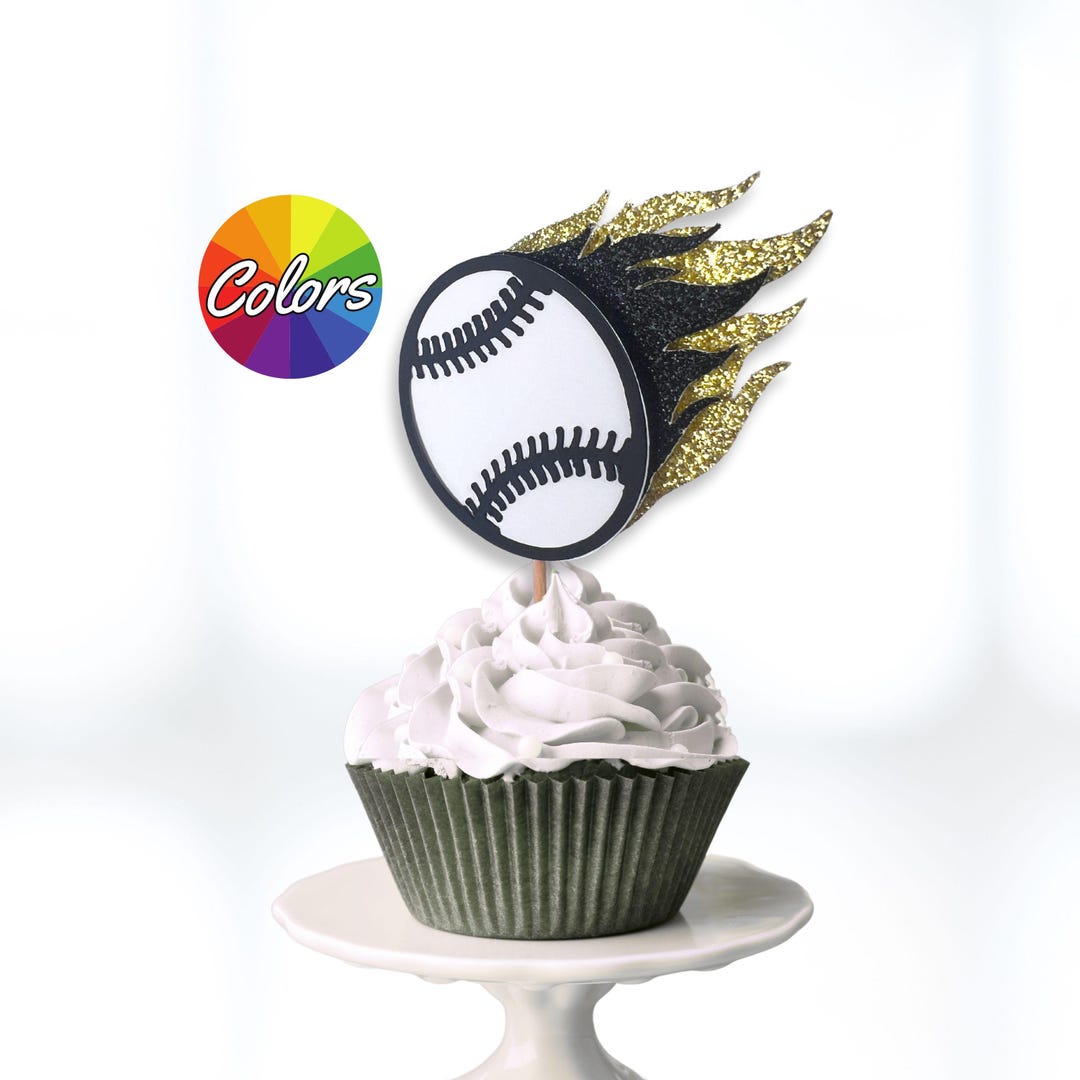 Baseball Cupcake Topper – Sports Birthday Cupcake Decoration, Baseball ...