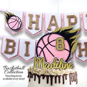 Basketball Custom Banner [pink] - Girls Baby Shower - Personalized ...