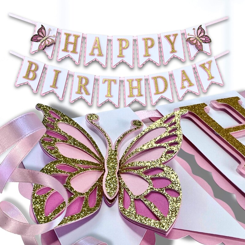 Butterfly Birthday Banner - Etsy