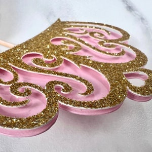 Princess Crown Cupcake Topper Birthday Party Tiara Cupcake Pick Elegant ...