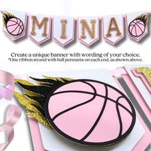 Basketball Custom Banner [pink] - Girls Baby Shower - Personalized ...