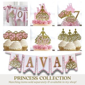 Princess ONE Cake Topper - First Birthday Girl - Elegant Fairytale ...