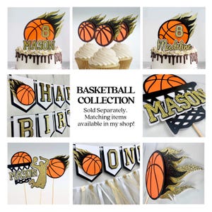 Basketball Cake Topper [varsity Lettering] - Birthday Party Decoration ...
