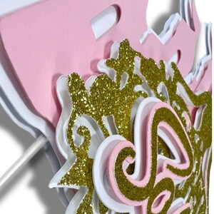 Princess Cake Topper - Birthday Party Princess Decoration - Pink and ...