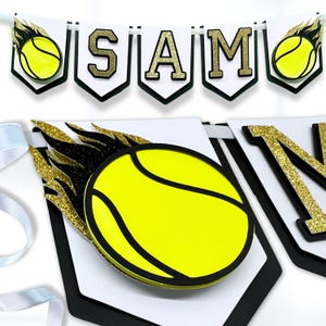 Tennis Party Name Banner - Personalized Sign With Custom Wording, Team ...