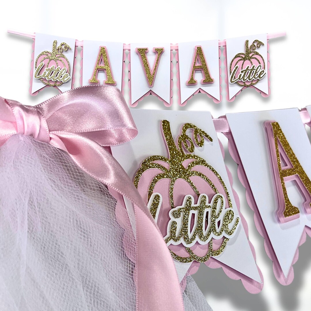 Little Pumpkin Custom Banner [pink] - Girls Baby Shower - Personalized ...