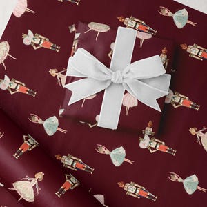 Nutcracker Ballerina Wrapping Paper Seasonal Gift Wrap Cute ...