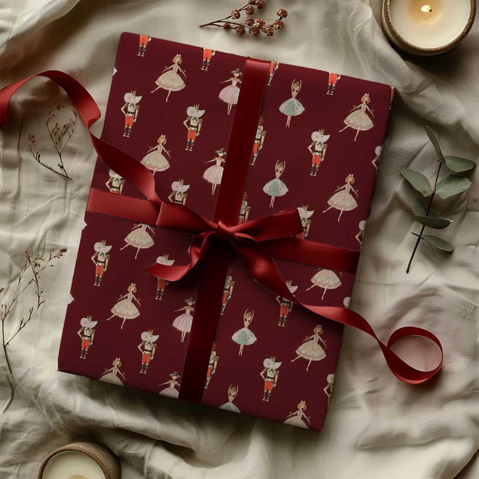 Nutcracker Ballerina Wrapping Paper Seasonal Gift Wrap Cute ...