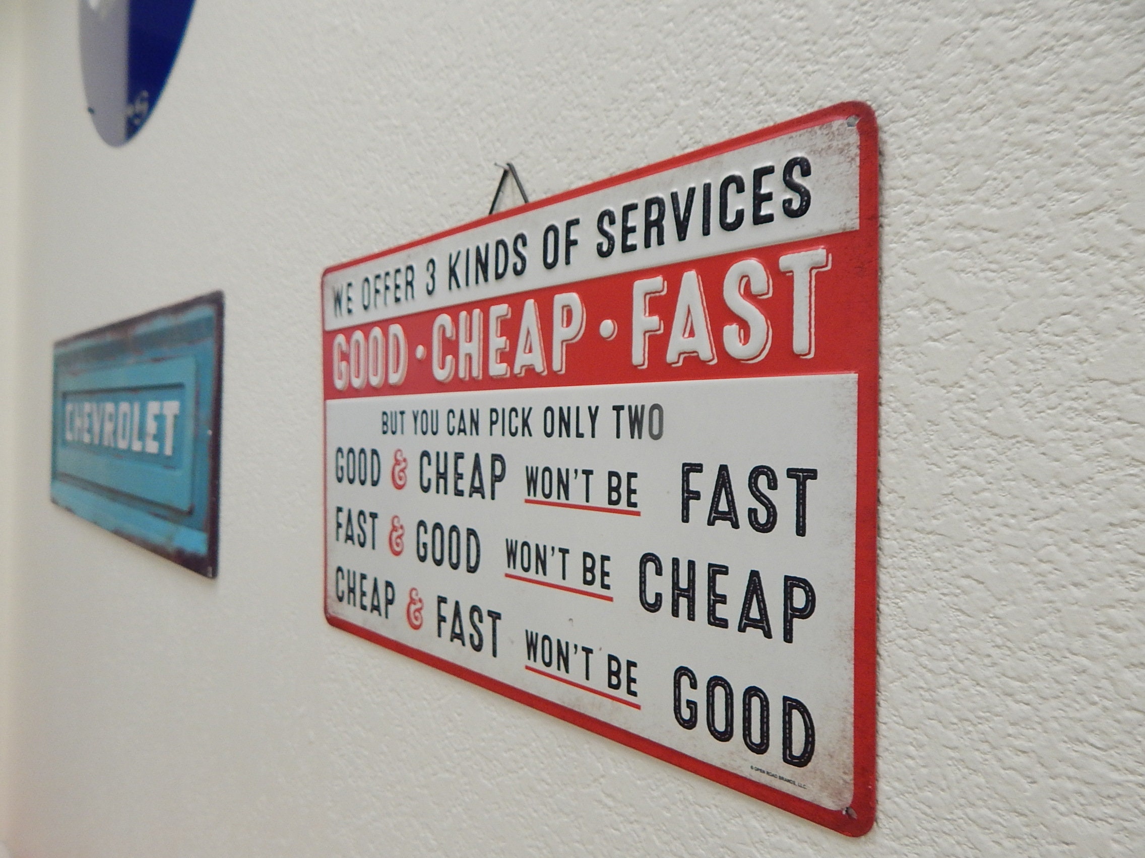 Good, Cheap, Fast Service Metal Sign Vintage - Etsy