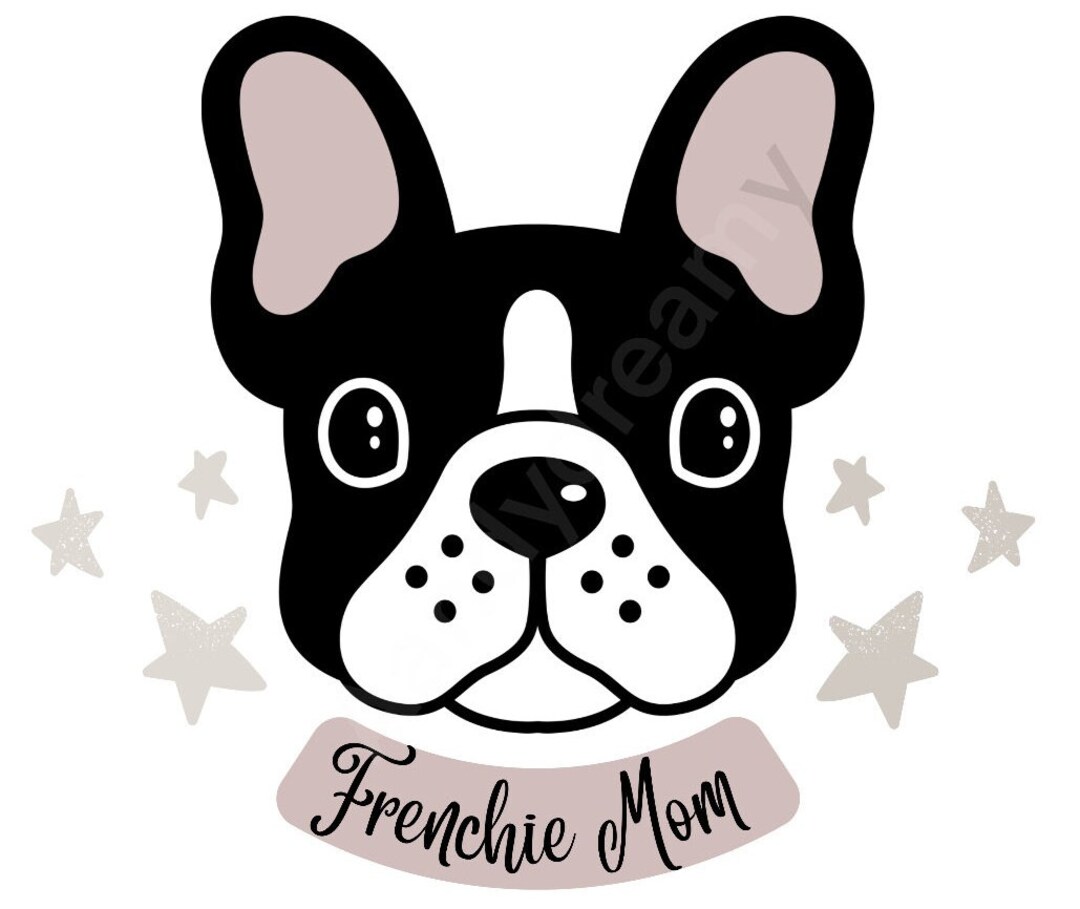 Frenchie Mom PNG, Frenchie Mom. Modern Pet Clipart, Frenchies, Portrait ...
