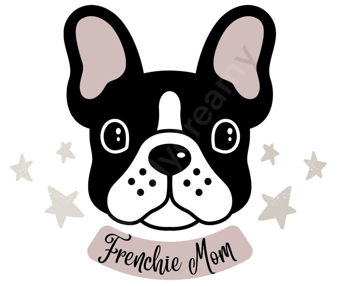 Frenchie Mom PNG, Frenchie Mom. Modern Pet Clipart, Frenchies, Portrait ...