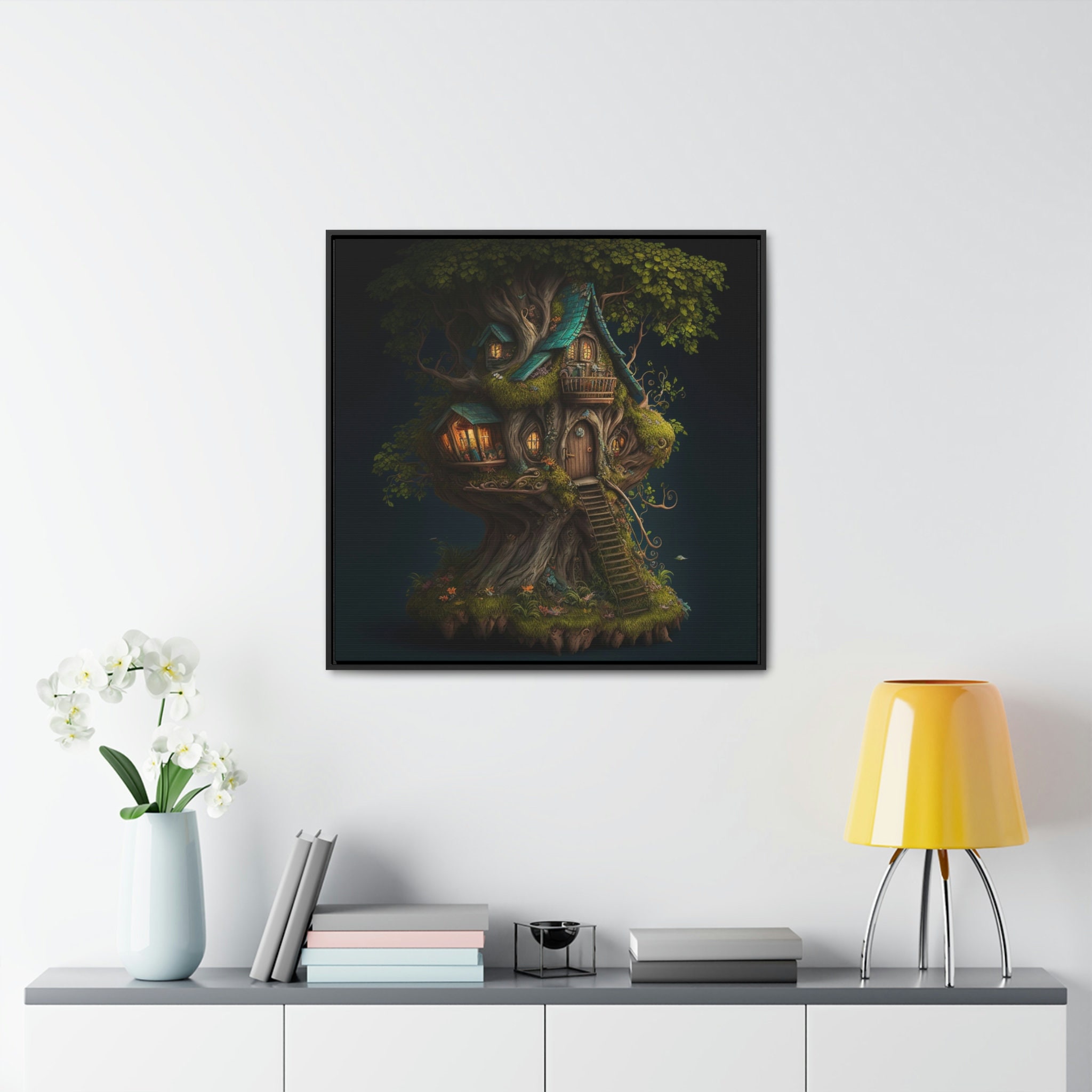 Magic in the Trees: Fairytale Treehouse Canvas Painting Masterpiece ...
