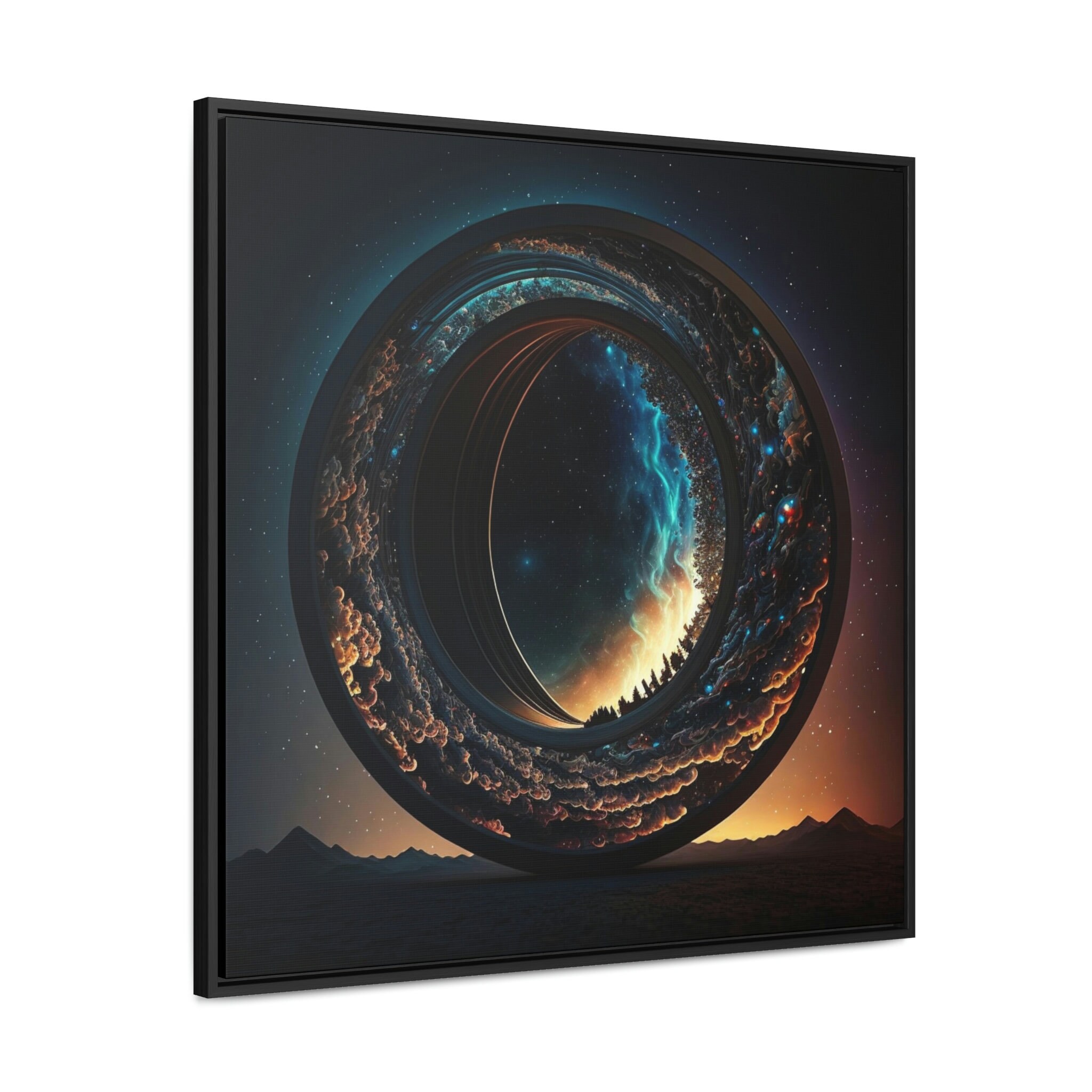 Cosmic Reflections: Infinity Mirror Universe Canvas Painting ...