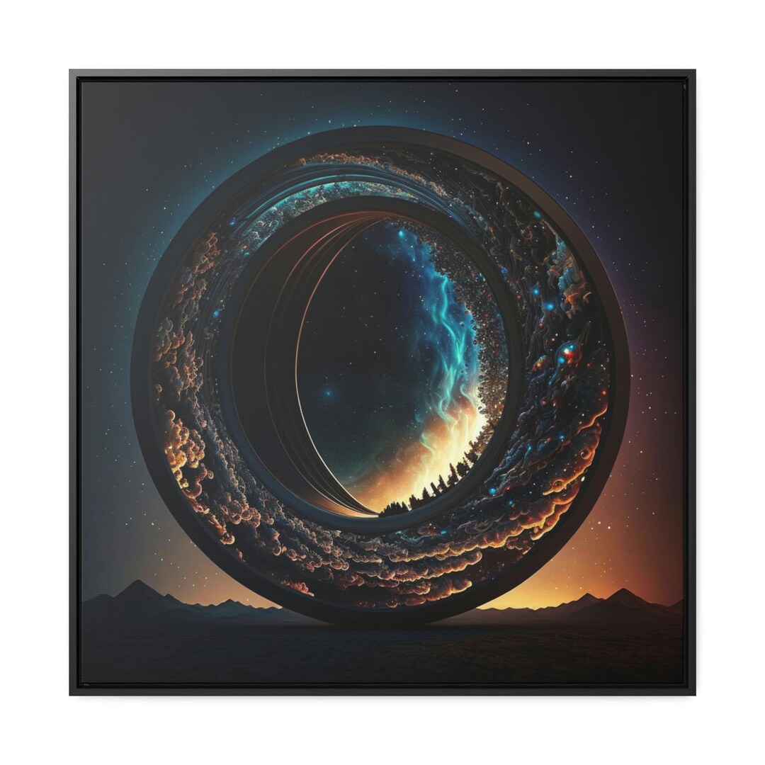 Cosmic Reflections: Infinity Mirror Universe Canvas Painting ...