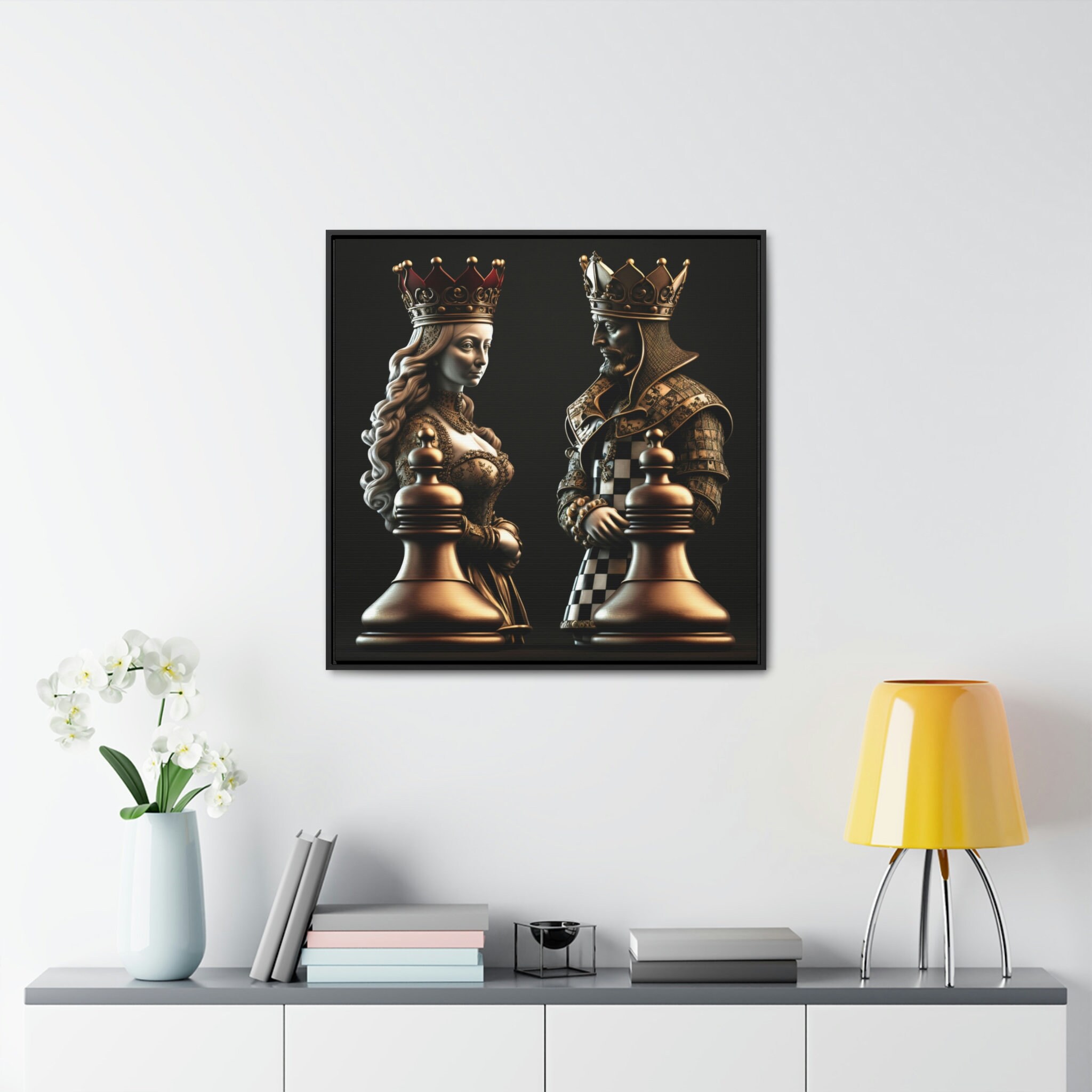 The King and Queen's Gambit: Chess Canvas Painting Masterpiece Artwork ...