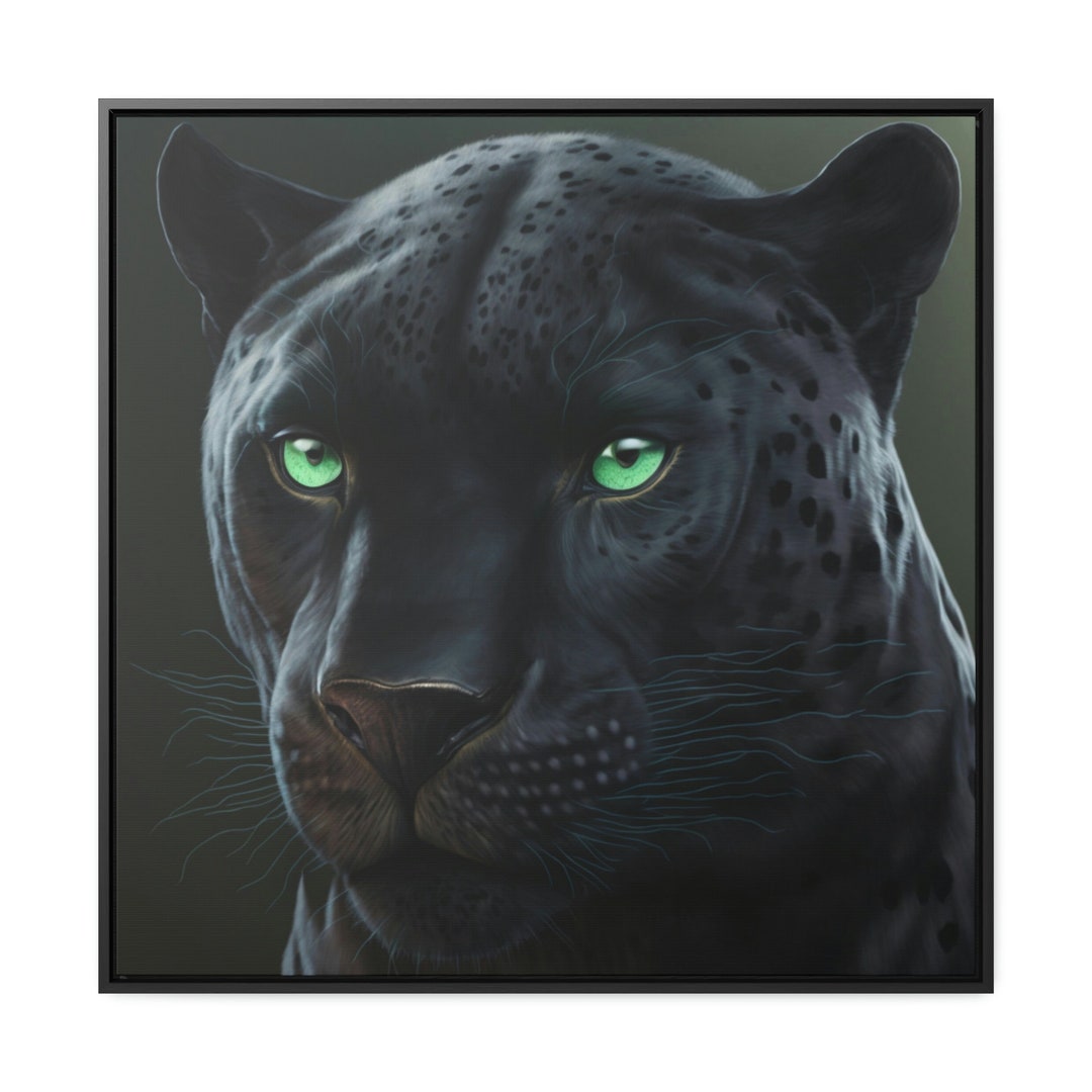 Panther Portrait: Black Panther Head Canvas Painting Masterpiece ...