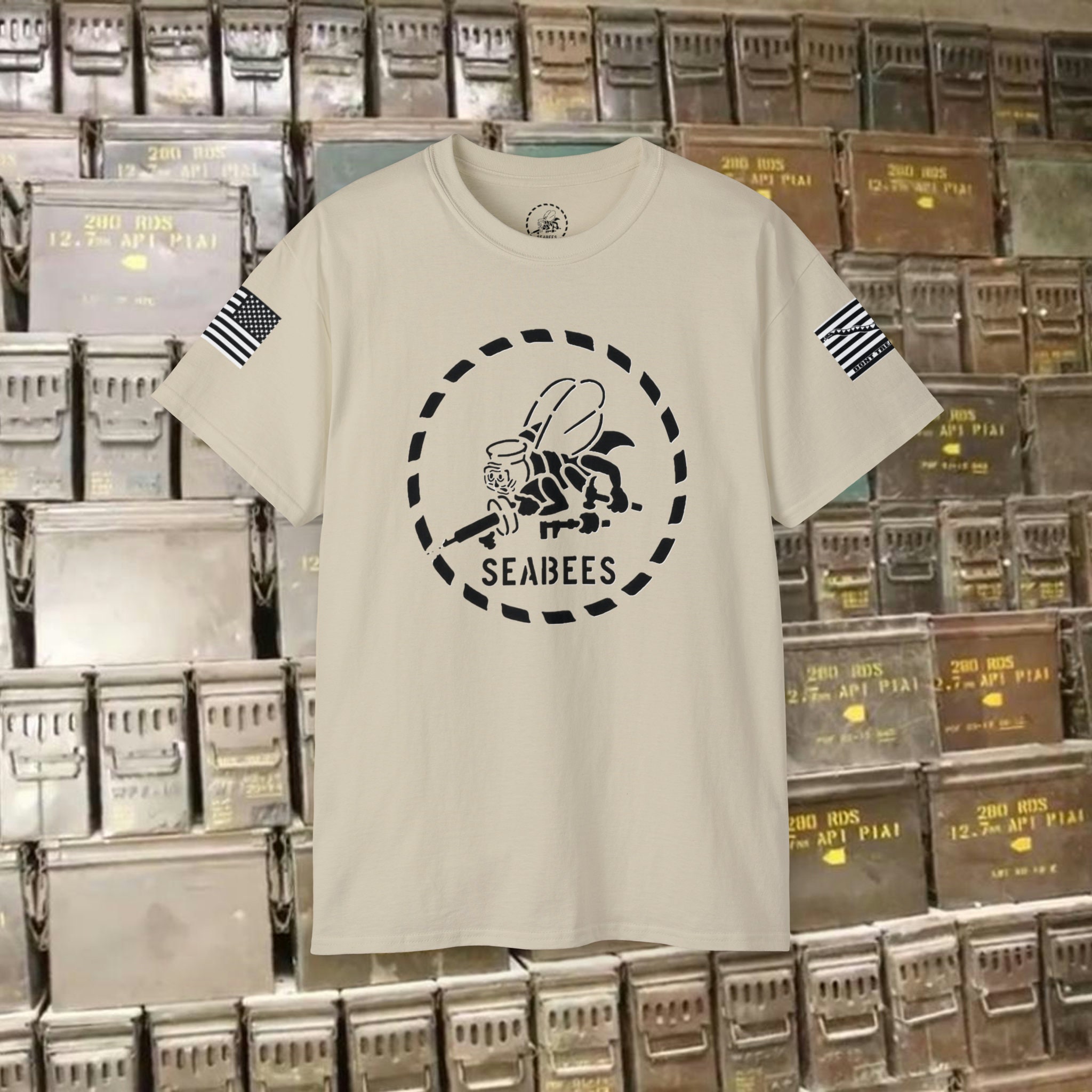 Seabee Stencil Logo Unisex Ultra Cotton Tee US Navy Seabees US - Etsy