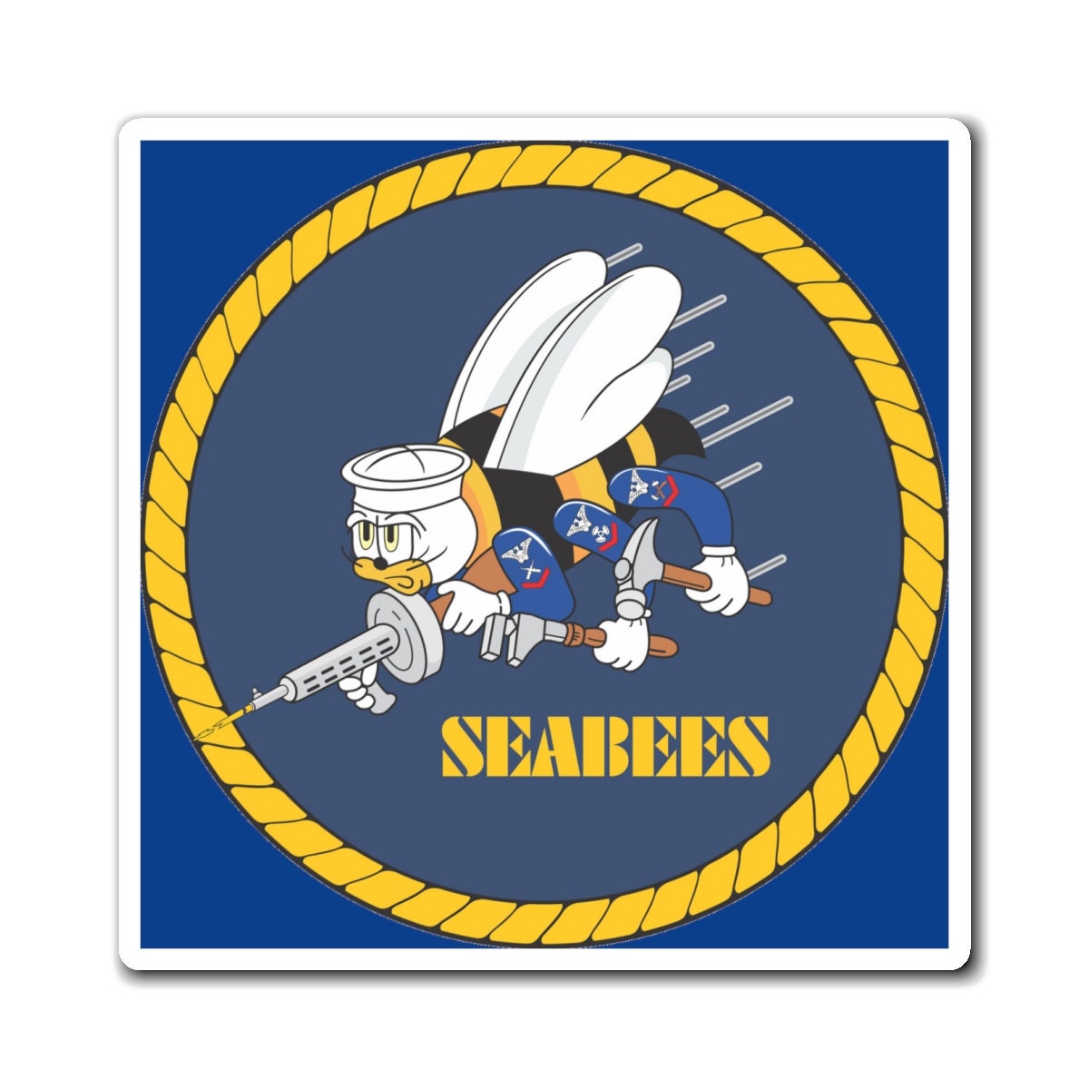 Seabees Logo Magnets in 3 Sizes for Refrigerator Beehive - Etsy