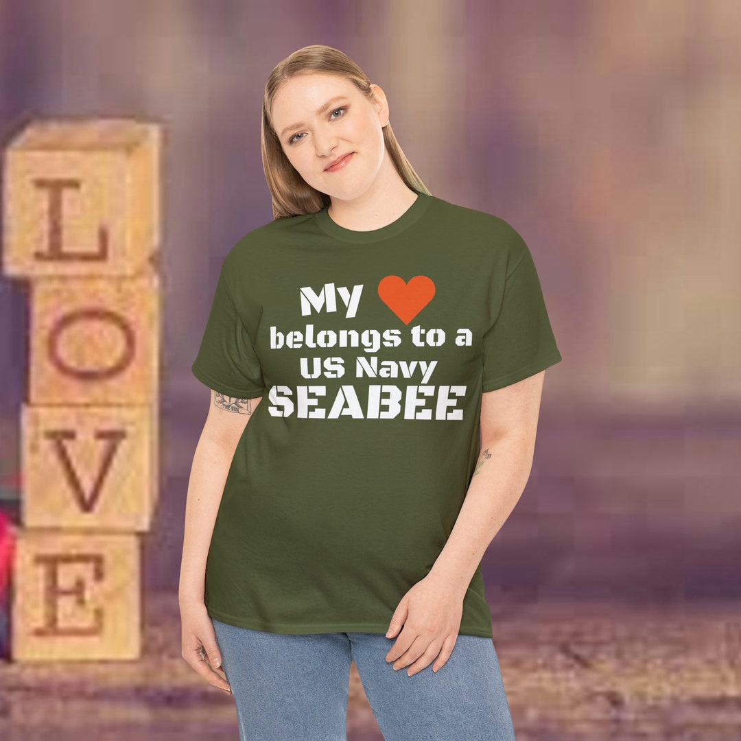 My Heart Belongs to a Navy SEABEE 8 Colors Seabees Support for ...