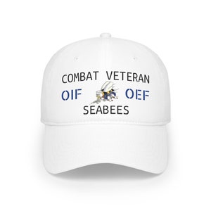 Combat Veteran OIF OEF Seabees Logo Low Profile Baseball Cap Seabee Hat ...