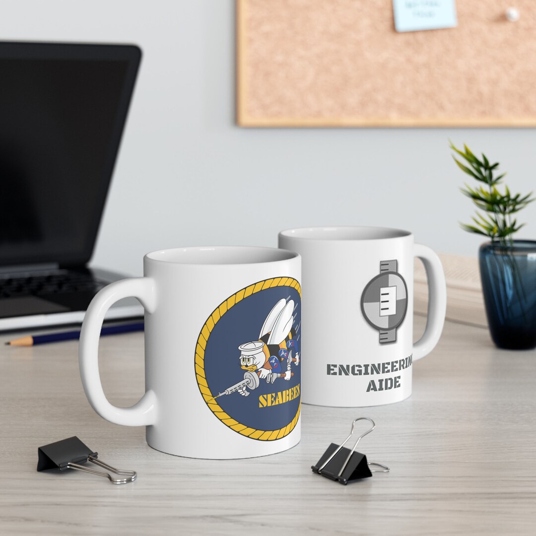Double Sided Seabees Logo, EA Engineering Aide Rating, OF13, Ceramic ...