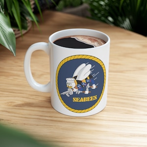 Double Sided Seabees Logo, EA Engineering Aide Rating, OF13, Ceramic ...