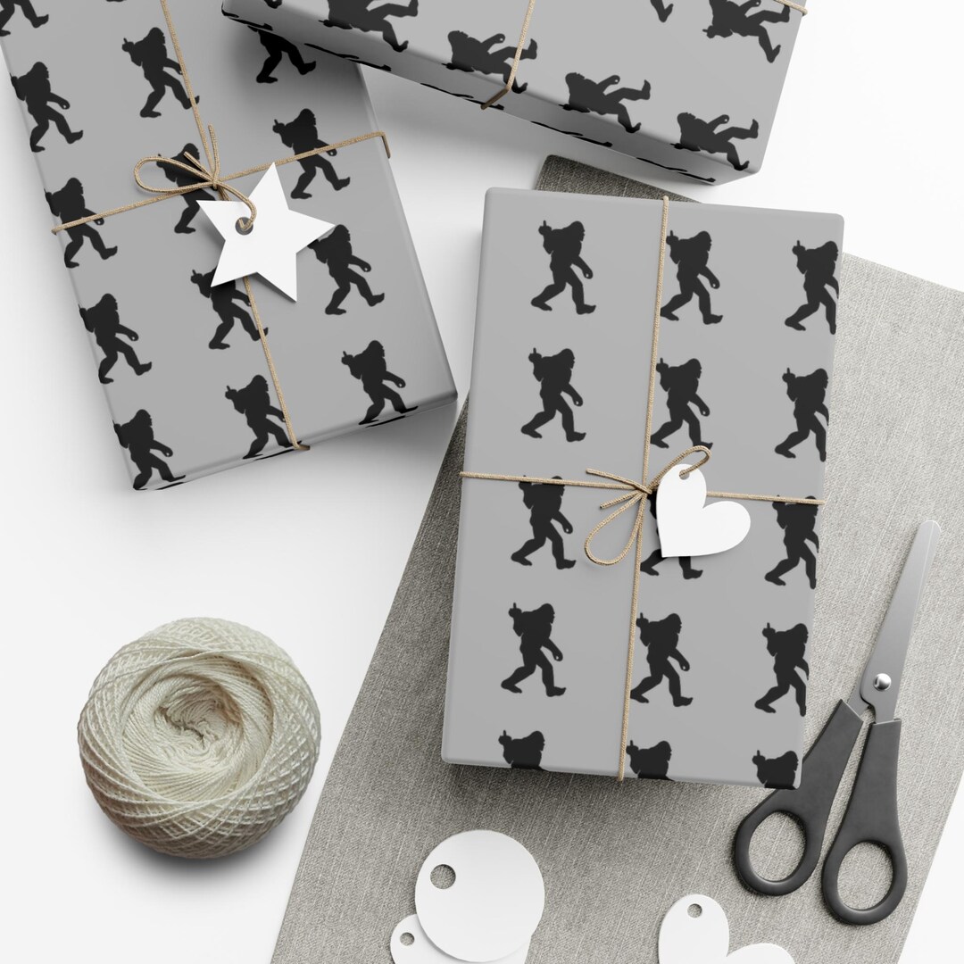 Gift Wrap Papers - Sasquatch Bigfoot Middle Finger Wrapping Sheets ...