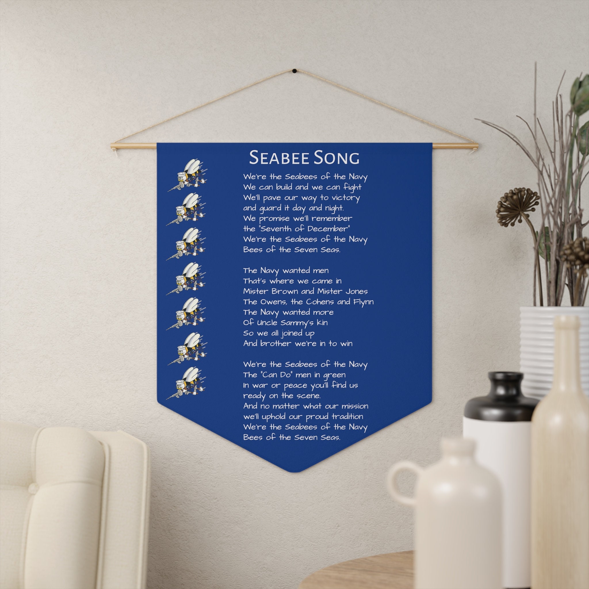 Seabee Song Pennant for Display in Man Cave or She Shed - Etsy