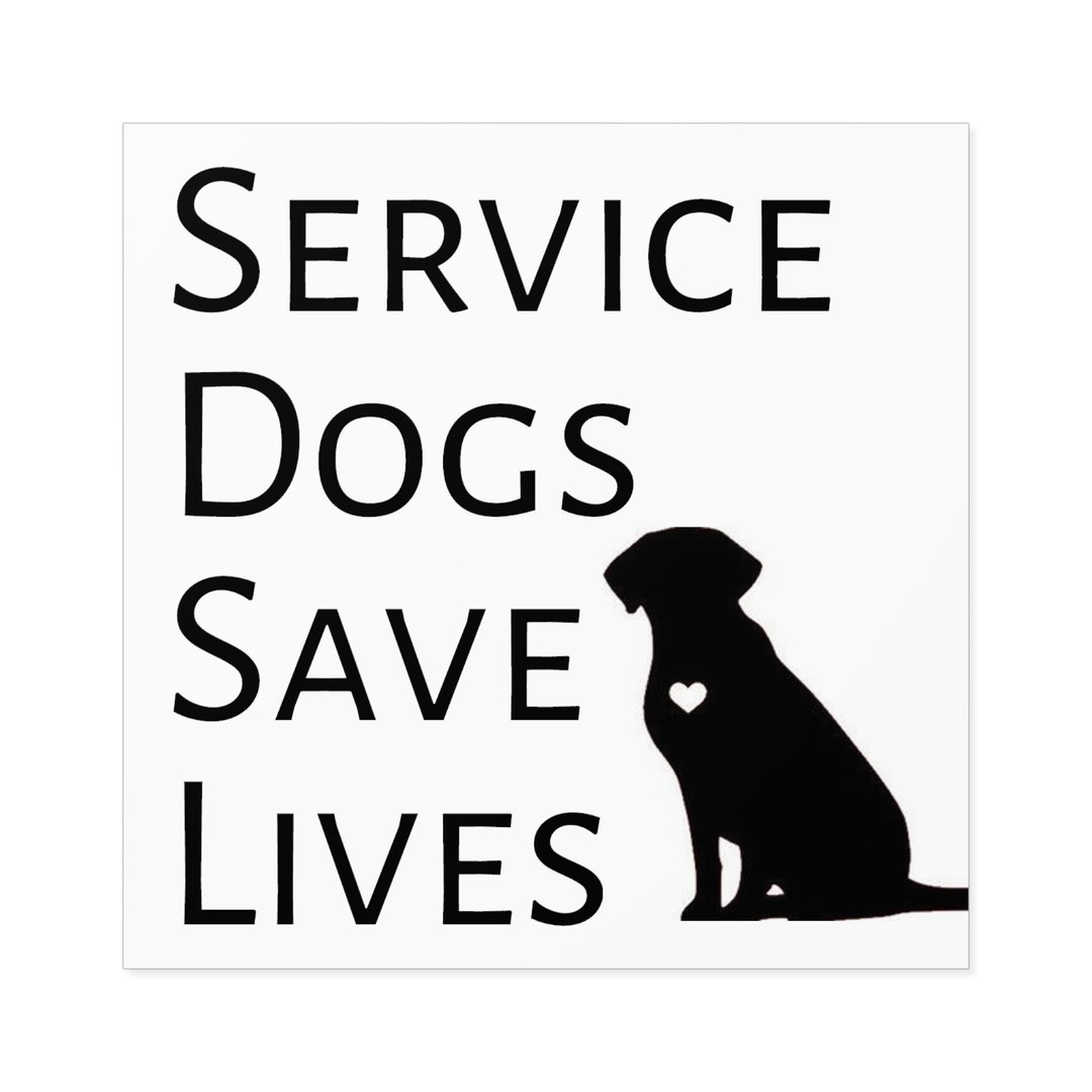 Service Dogs Save Lives Square Stickers, Indoor\outdoor Decal Lab ...
