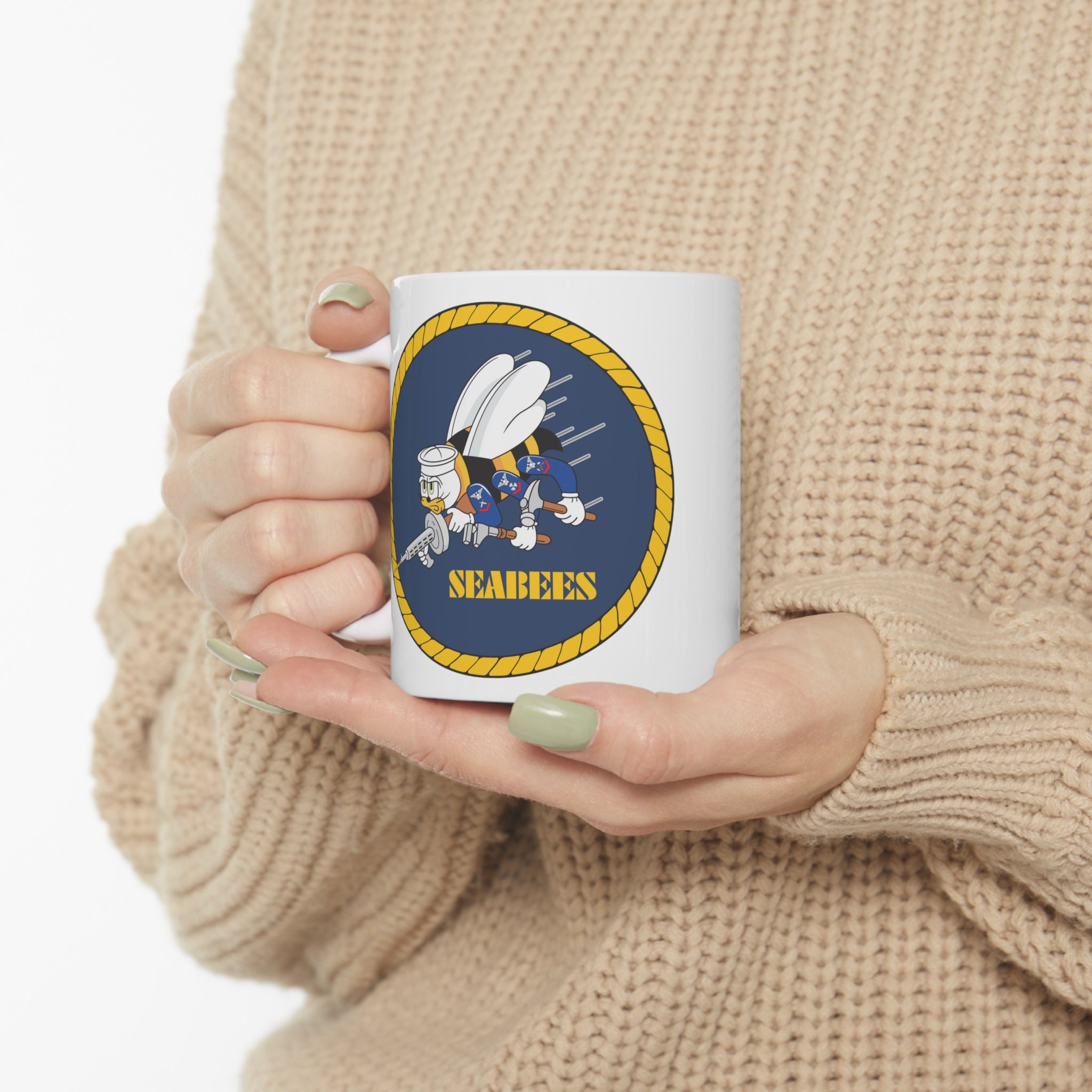 Double Sided Seabees Logo, EA Engineering Aide Rating, OF13, Ceramic ...