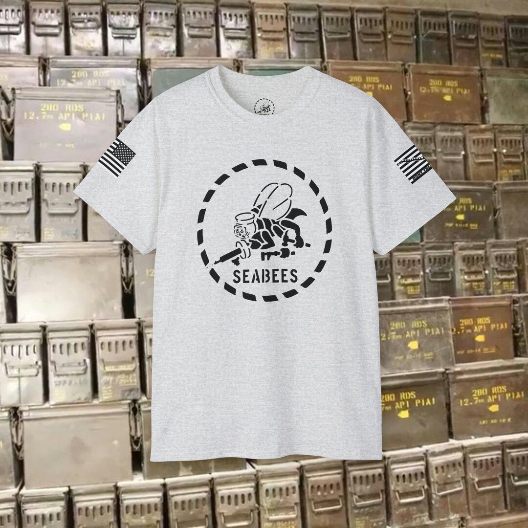 Seabee Stencil Logo Unisex Ultra Cotton Tee T-shirt Seabees Flag Jack ...