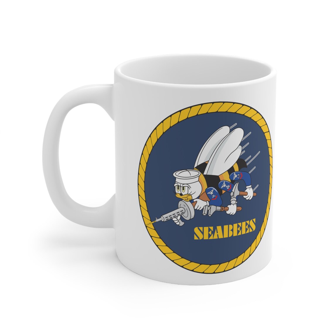 Double Sided Seabees Logo, EA Engineering Aide Rating, OF13, Ceramic ...