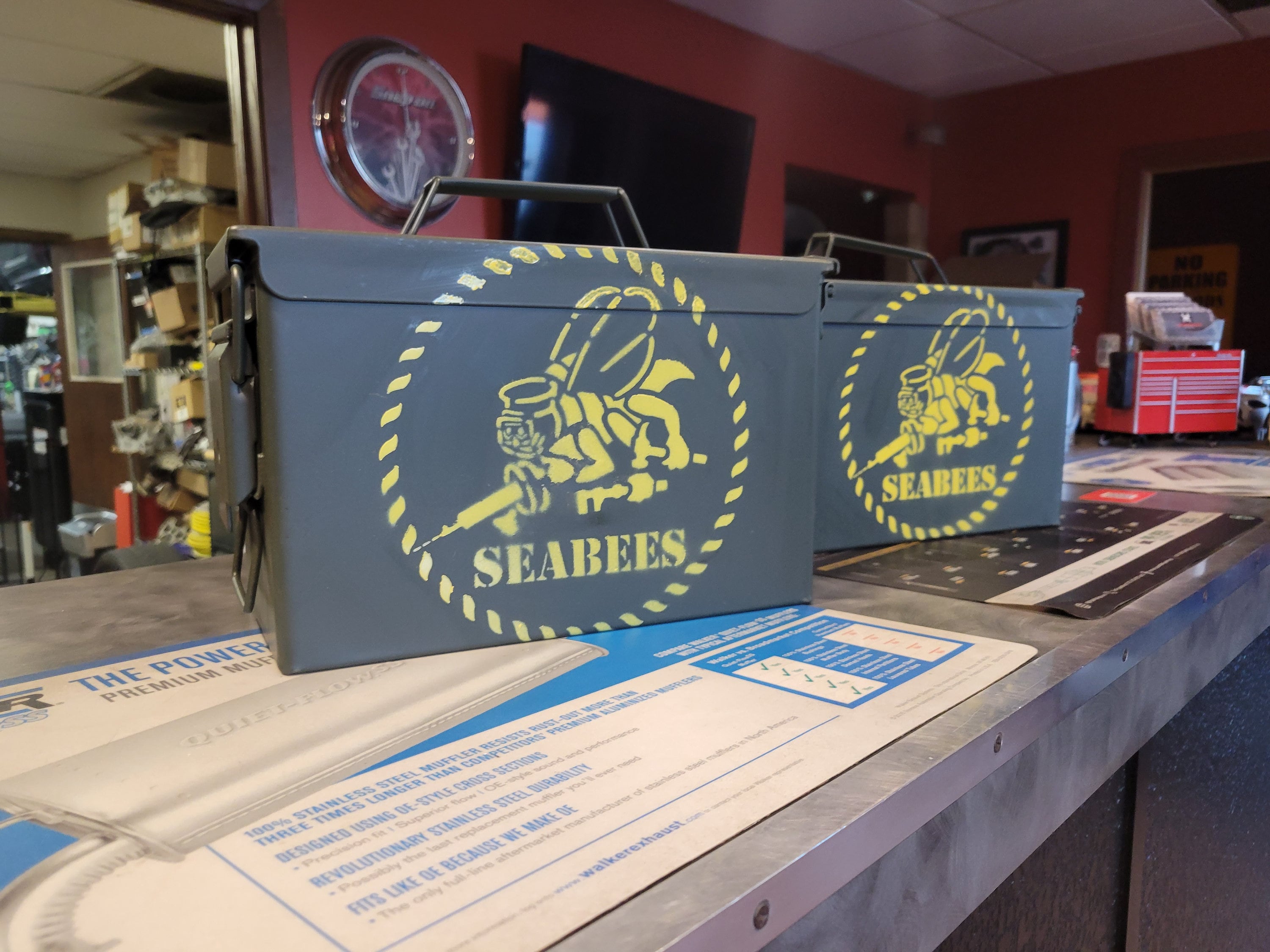 Navy Seabees Stencil Logo 50 Cal Caliber Ammo Can Ammunition Box New ...