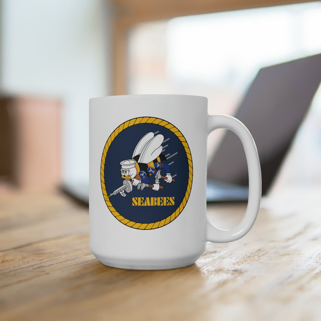 Large Double Sided US Navy Seabees Logo Coffee Cup Ceramic Mug - Etsy