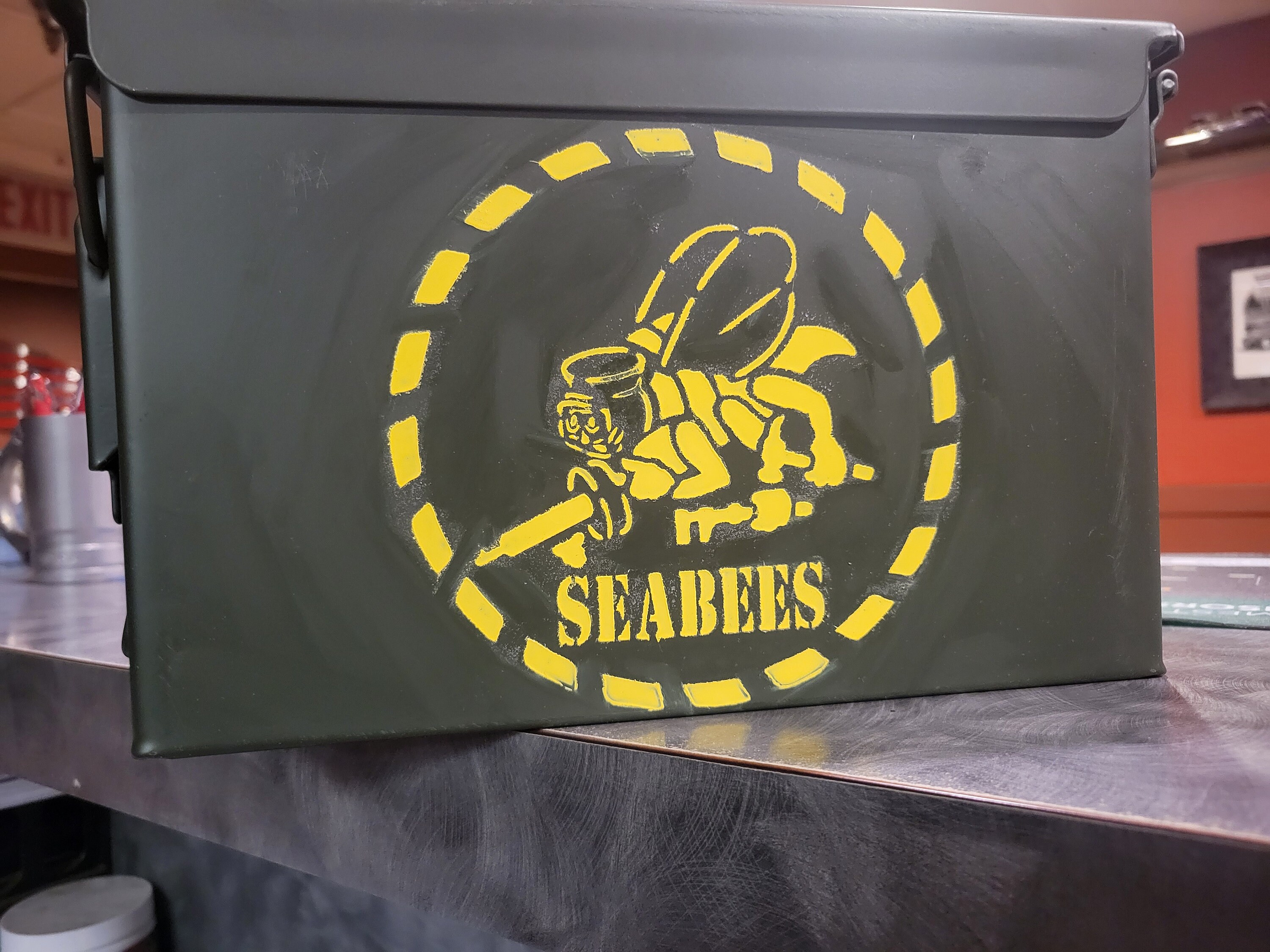 Navy Seabees Stencil Logo 50 Cal Caliber Ammo Can Ammunition Box New ...
