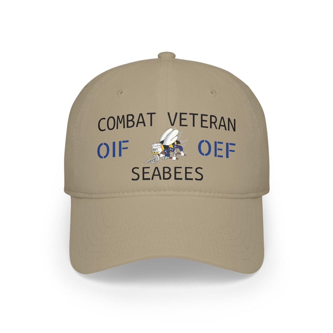 Combat Veteran OIF OEF Seabees Logo Low Profile Baseball Cap Seabee Hat ...