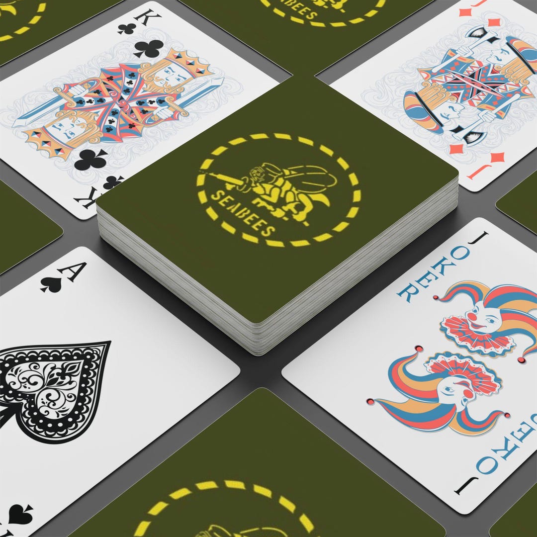 CESE Poker Cards Seabees Stencil OD Green Yellow - Etsy