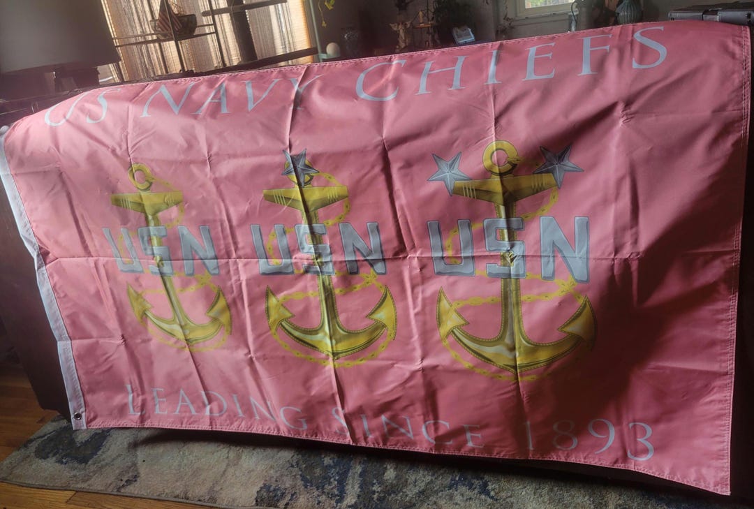 PINK Navy Chief Flag 3x5 Durable Heavy Duty Double Sided Logo Leading ...
