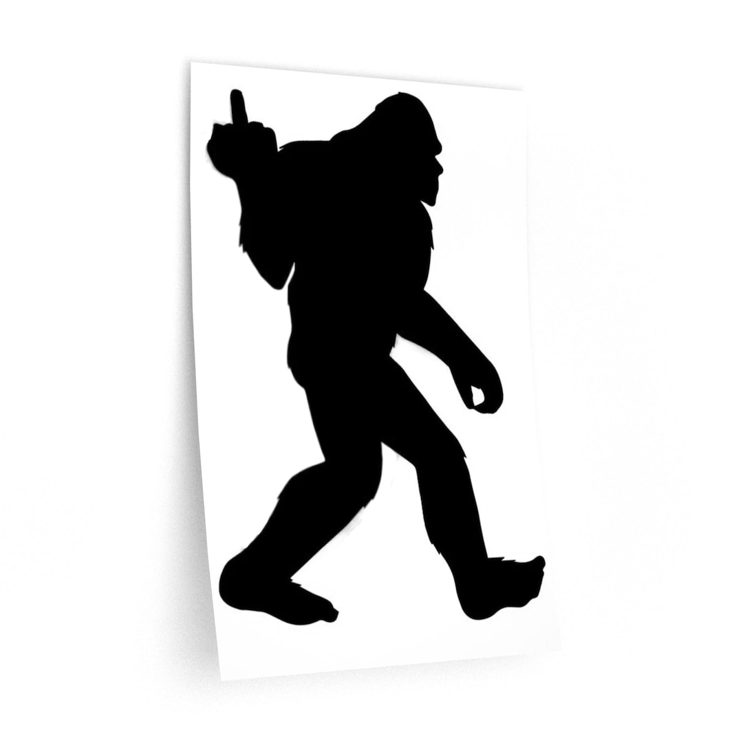 Sasquatch Middle Finger Wall Decals, Bigfoot Vinyl Stickers, Funny Yeti ...