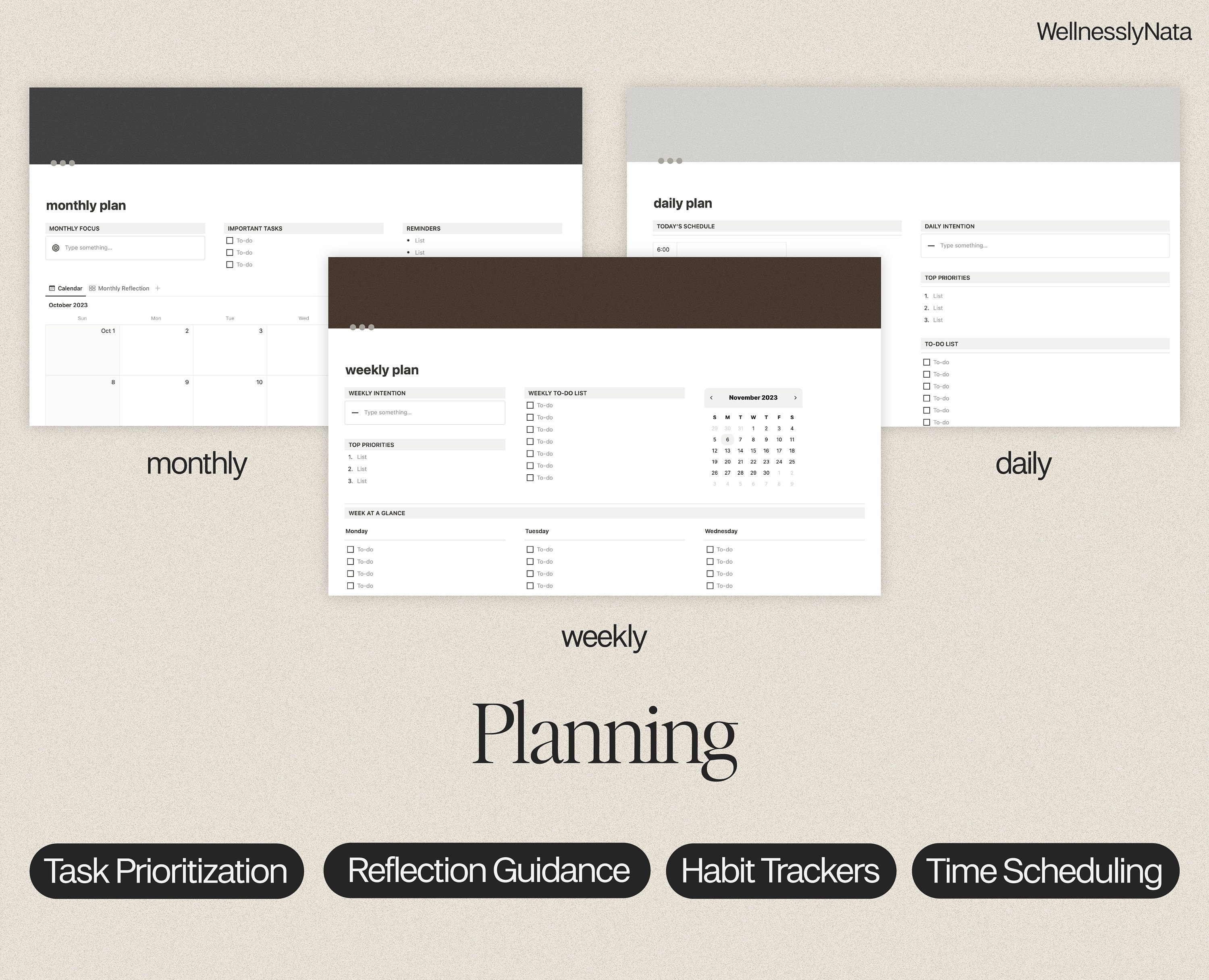 Notion Template All in One Notion Planner Simple Notion Planner Notion ...