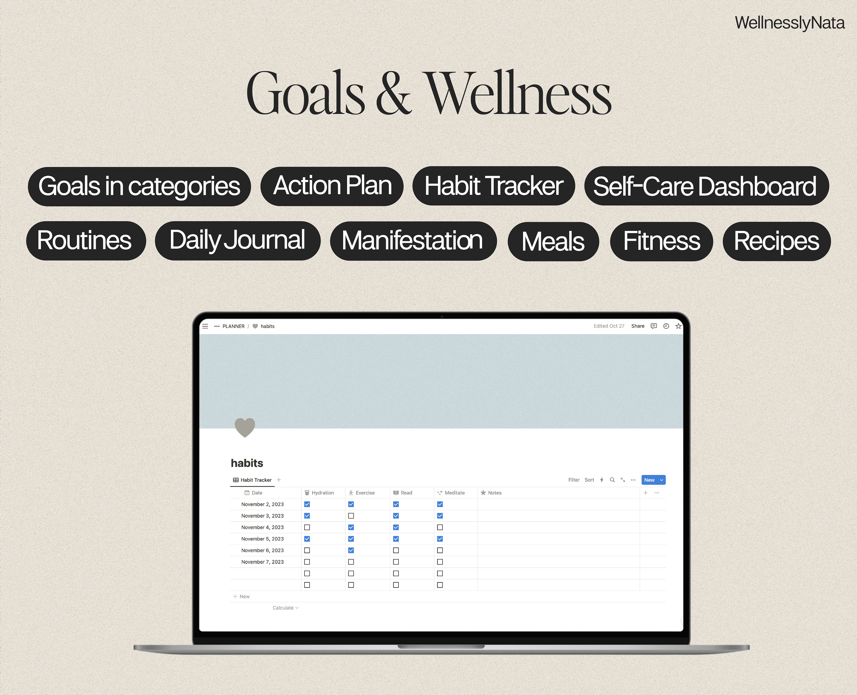 Notion Template | All in One Notion Planner | Simple Notion Planner ...
