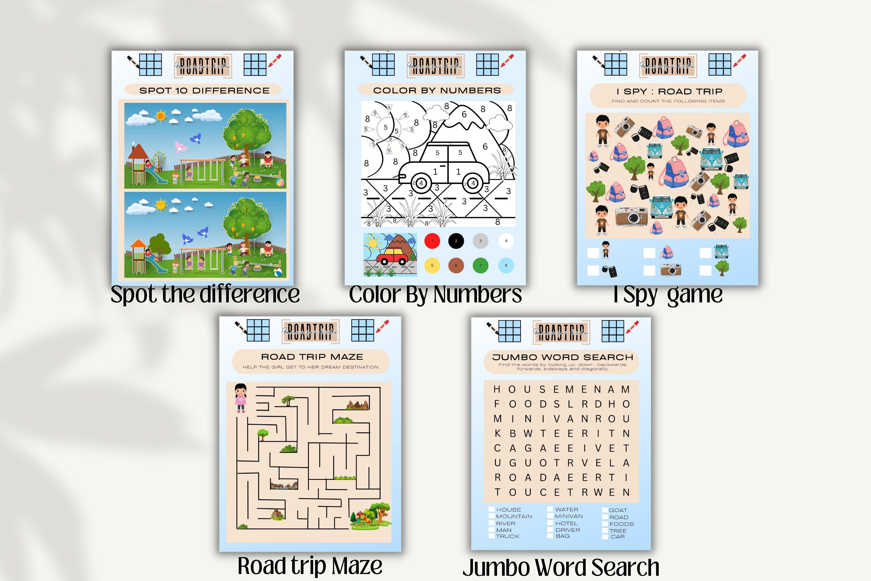 Road Trip Games | Printable Road Trip Games | Road Trip Games for Kids ...