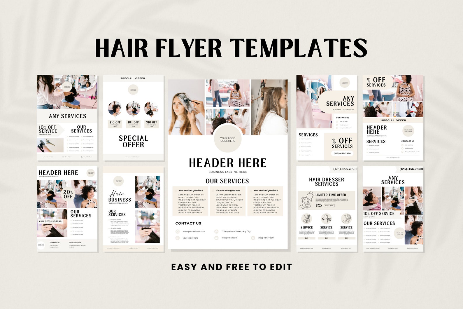 Hair Stylist Flyer | Hair Salon Flyer | Hair Flyer Bundle | Hair Flyers ...