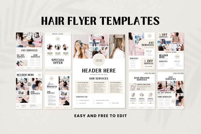 Hair Stylist Flyer | Hair Salon Flyer | Hair Flyer Bundle | Hair Flyers ...