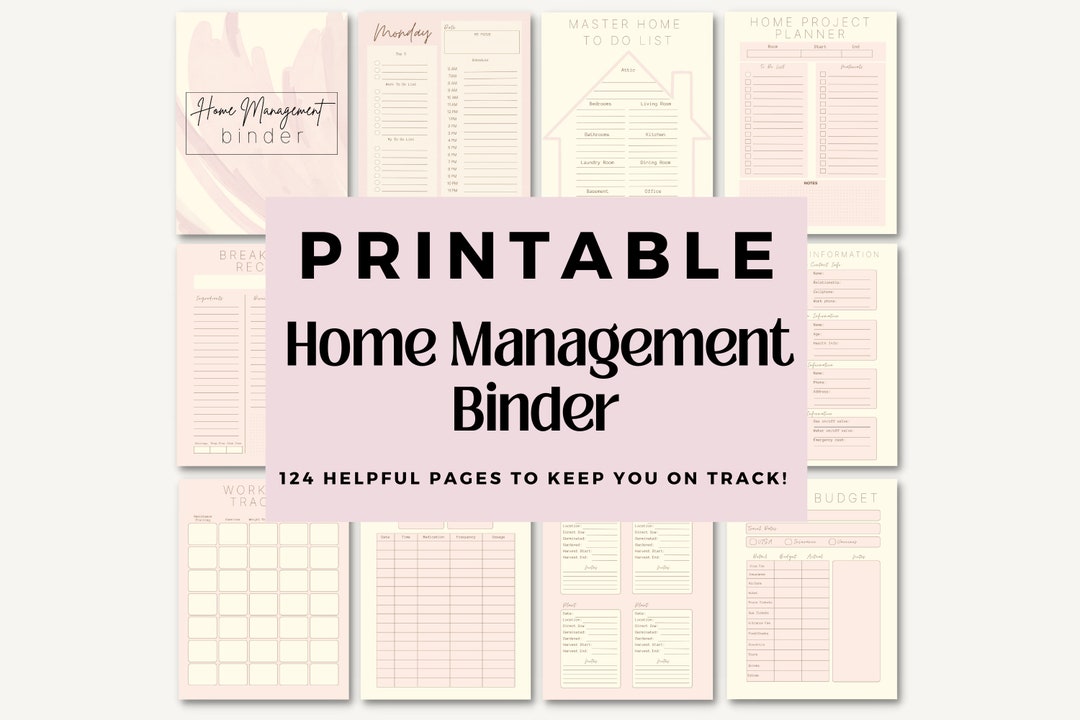 Home Management Printables | Home Management Tracker | Printable Home ...