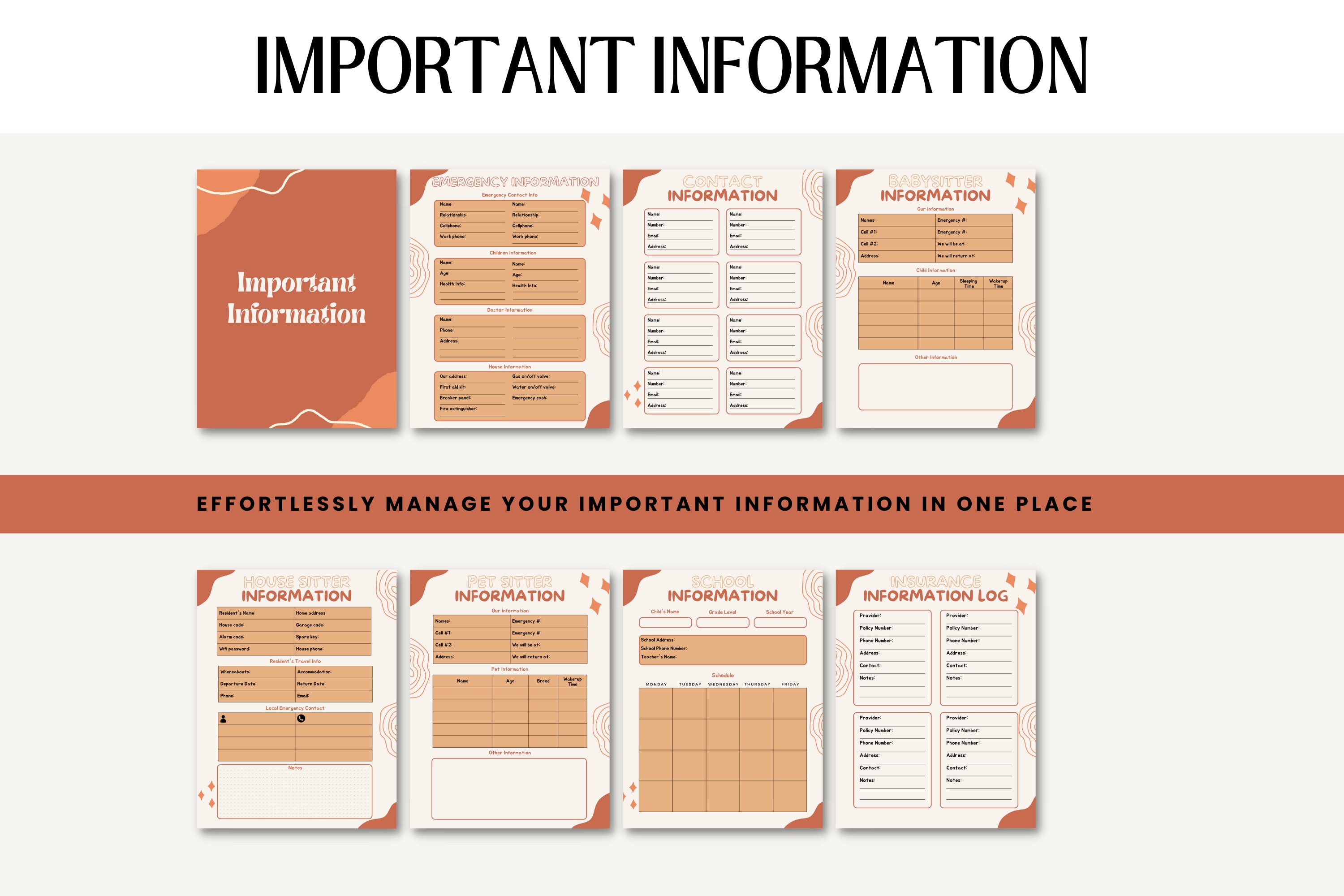 Home Management Printables | Home Management Tracker | Printable Home ...