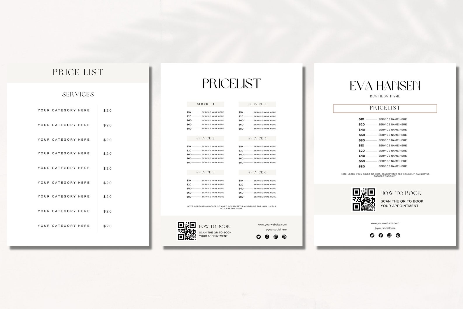 Price List Template | Price List Template for Small Business | Price ...