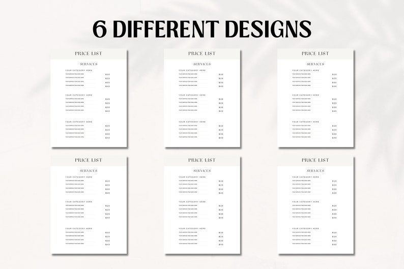 Price List Template | Price List Template for Small Business | Price ...